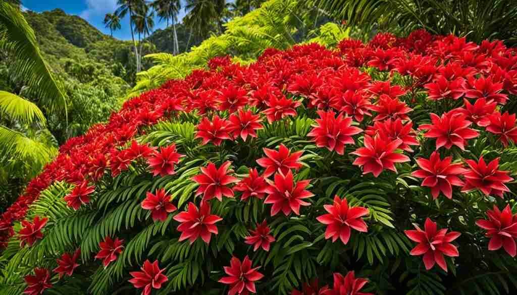 Red Flowers in Fiji