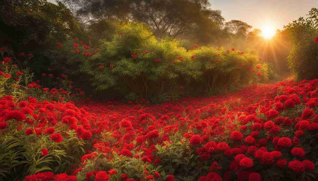 Red Flowers in India