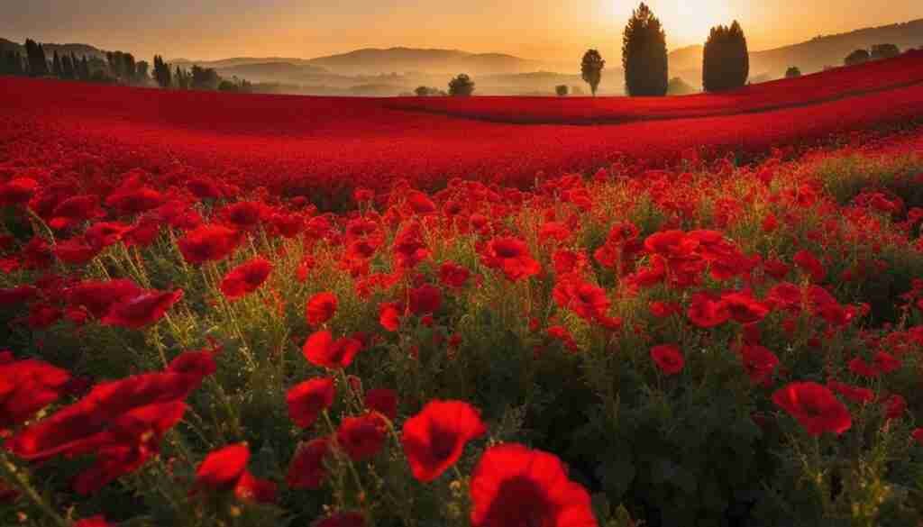 Red Flowers in Italy