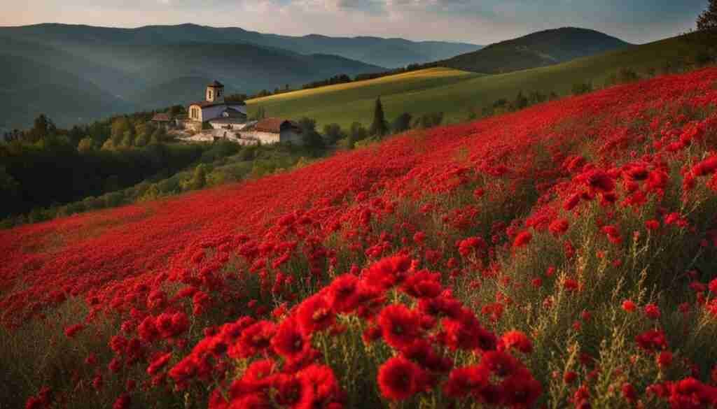 Red Flowers in Bulgaria