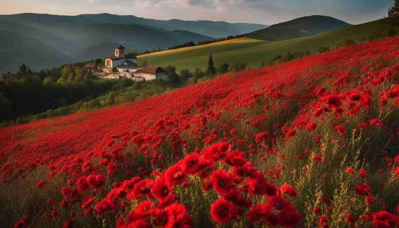 Red Flowers in Bulgaria
