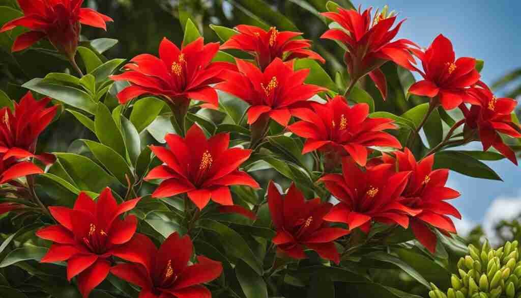 Red Flowers in Belize