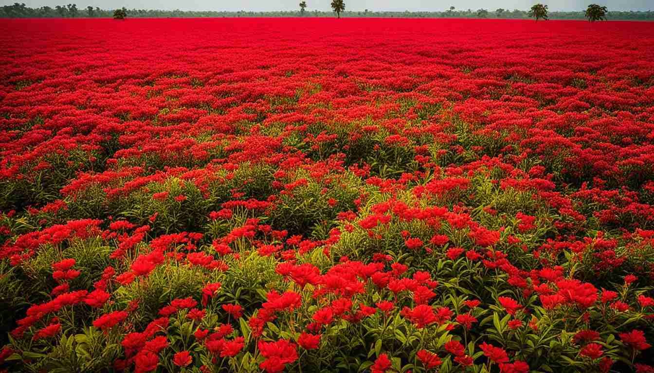 Red Flowers in Cambodia