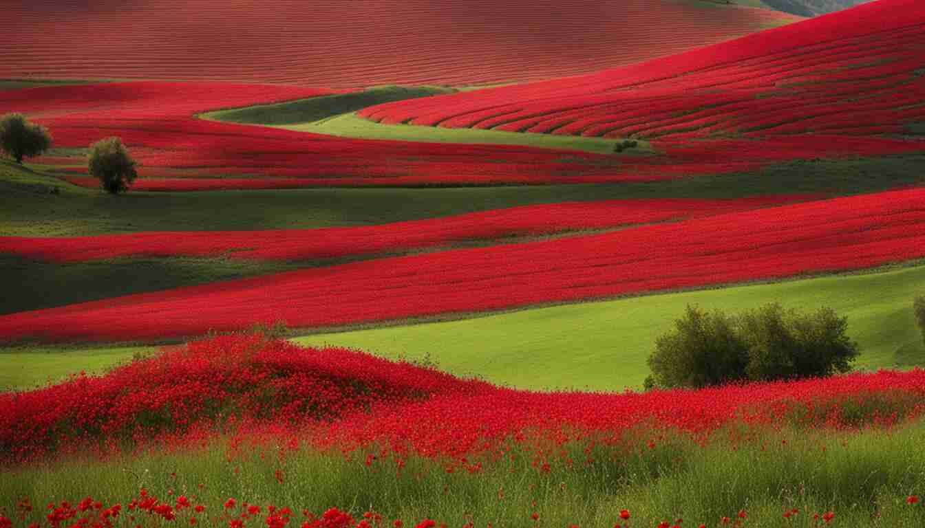 Red Flowers in Albania