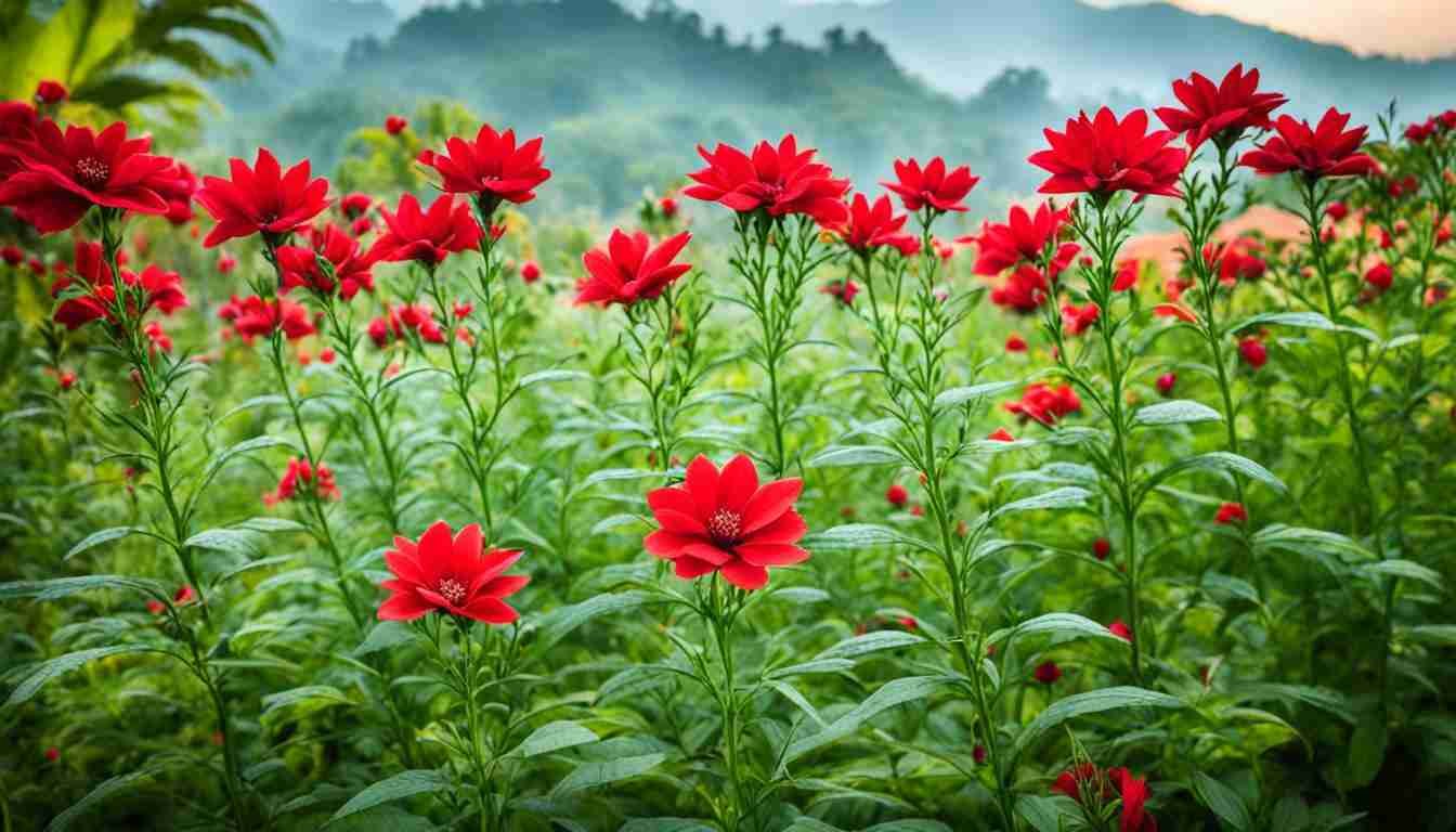 Red Flowers in Bangladesh