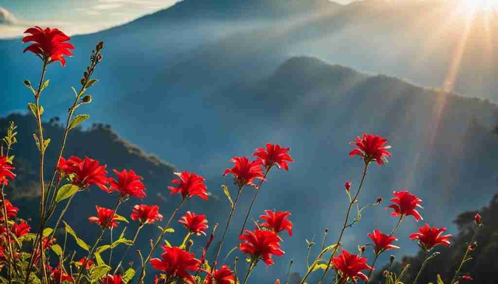 Red Flowers in Guatemala