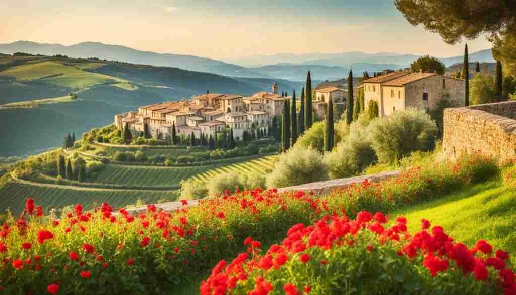 Red Flowers in Italy