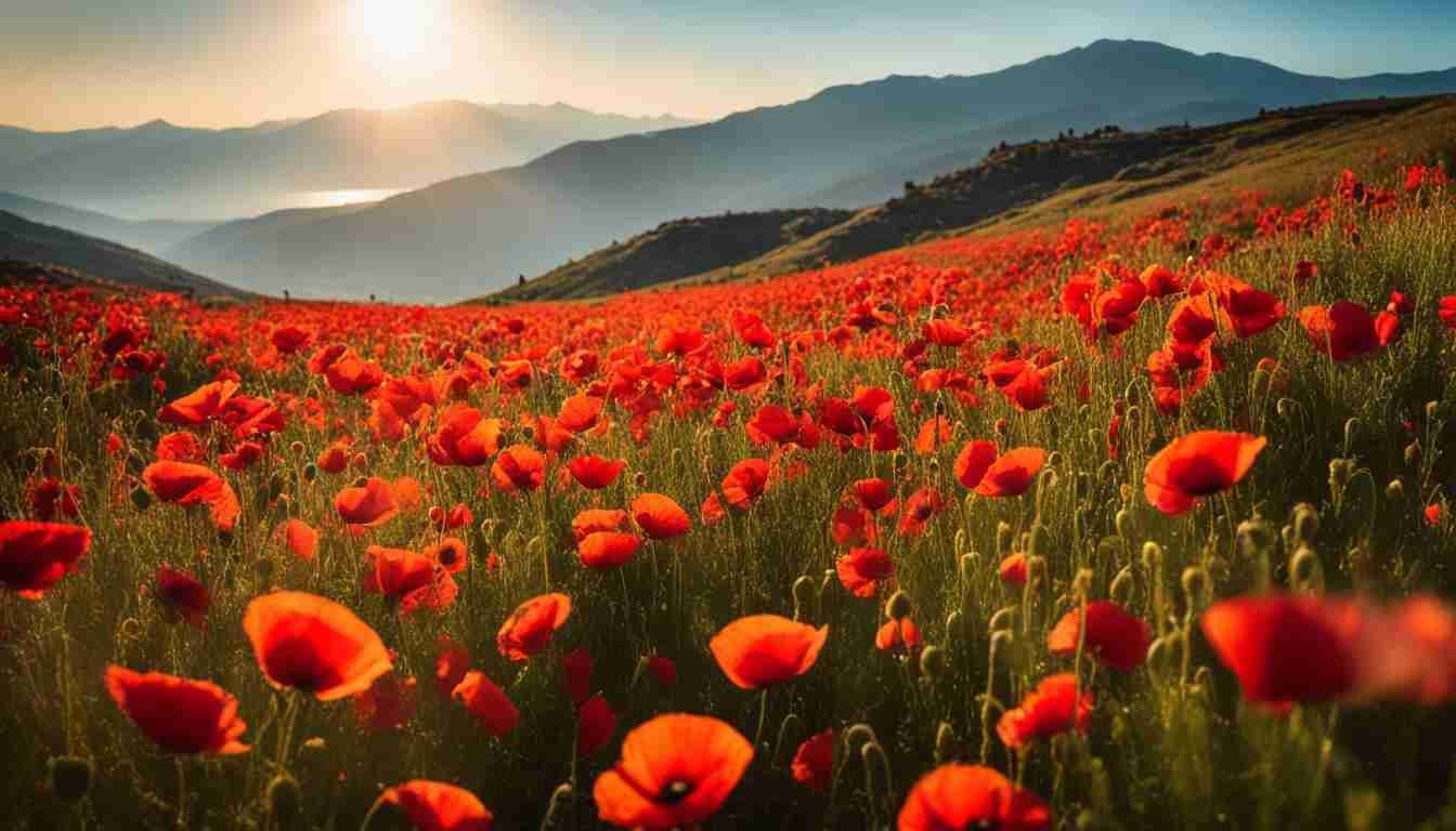 Red Flowers in Albania