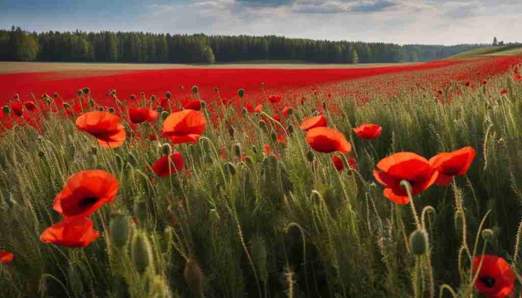 Red Flowers in Latvia