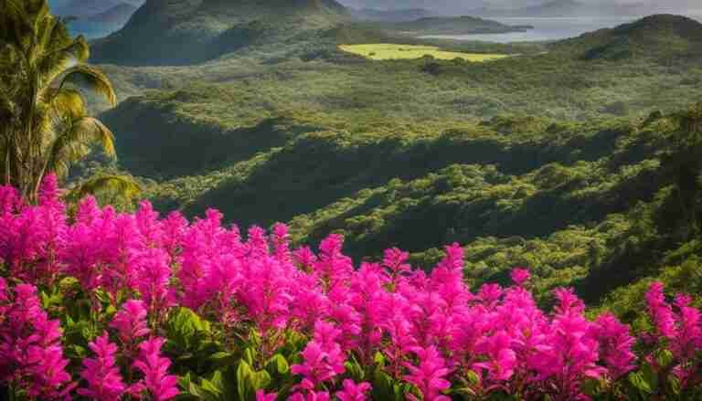 Pink Flowers in Cuba