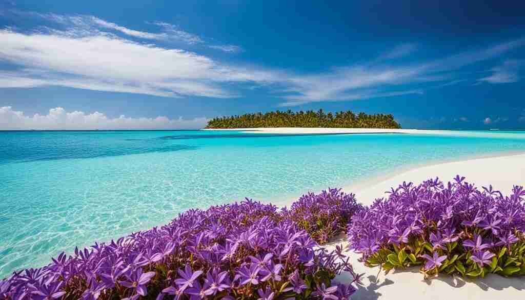 Red Flowers in Maldives