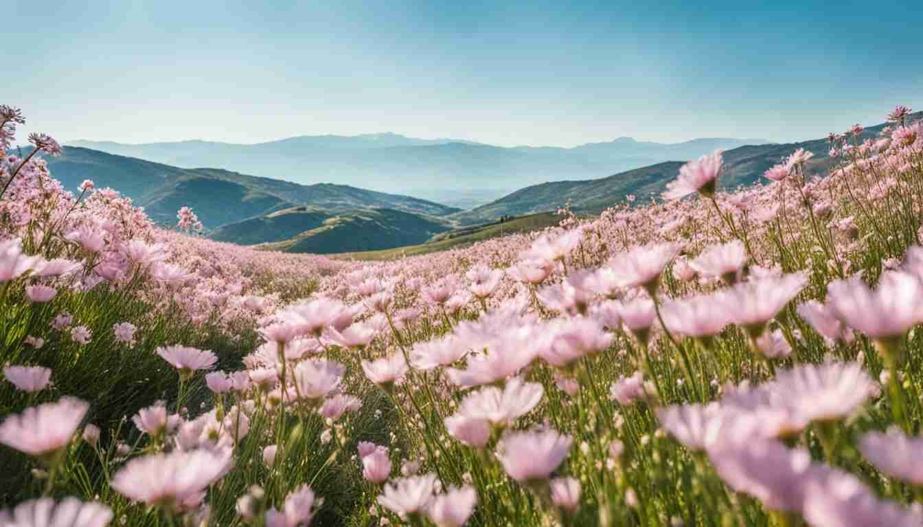 Pink Flowers in Albania