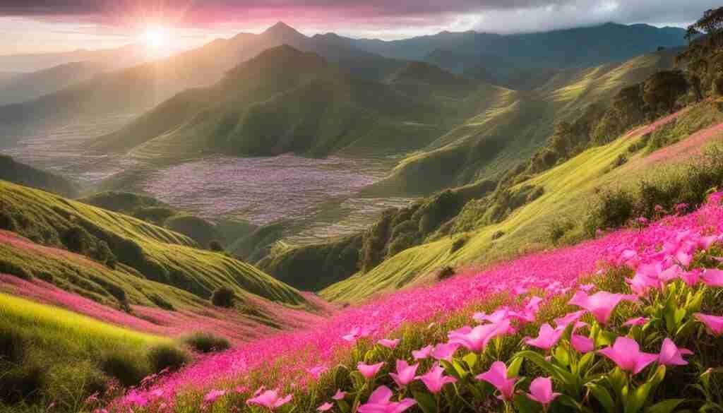 Pink Flowers in Ecuador