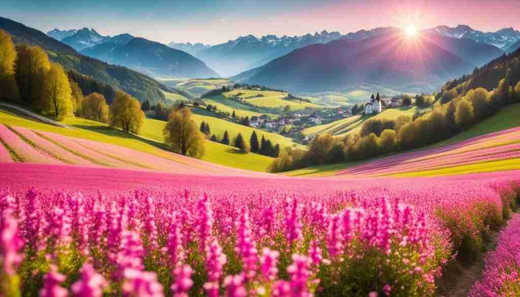 Pink Flowers in Austria