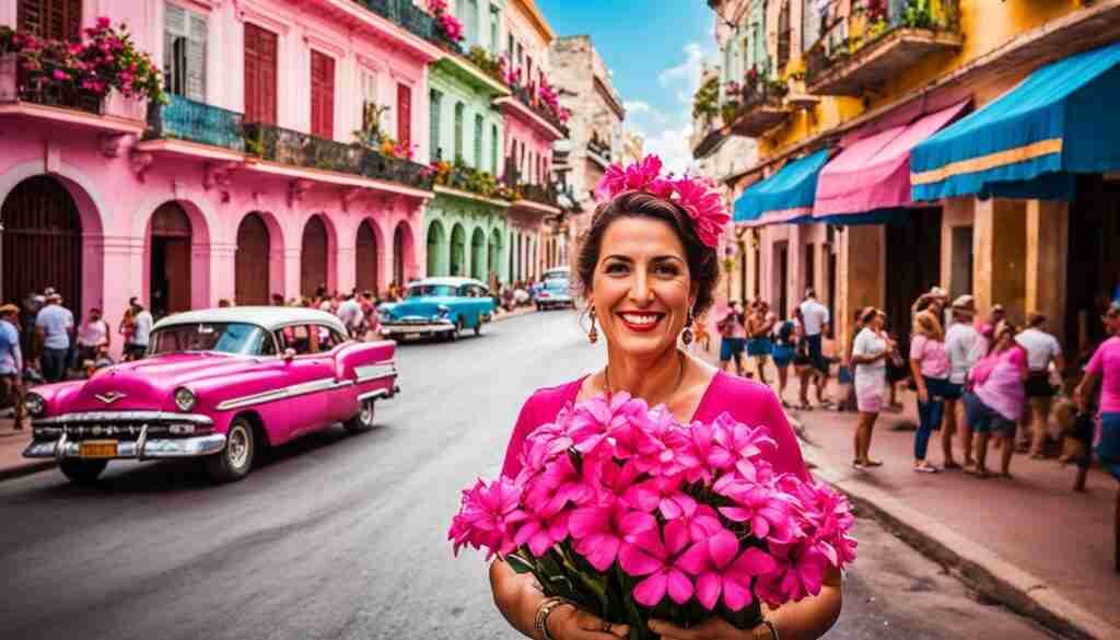 Pink Flowers in Cuba