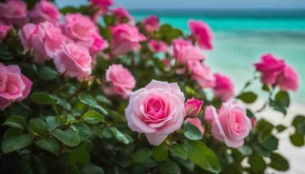 Pink Flowers in Maldives