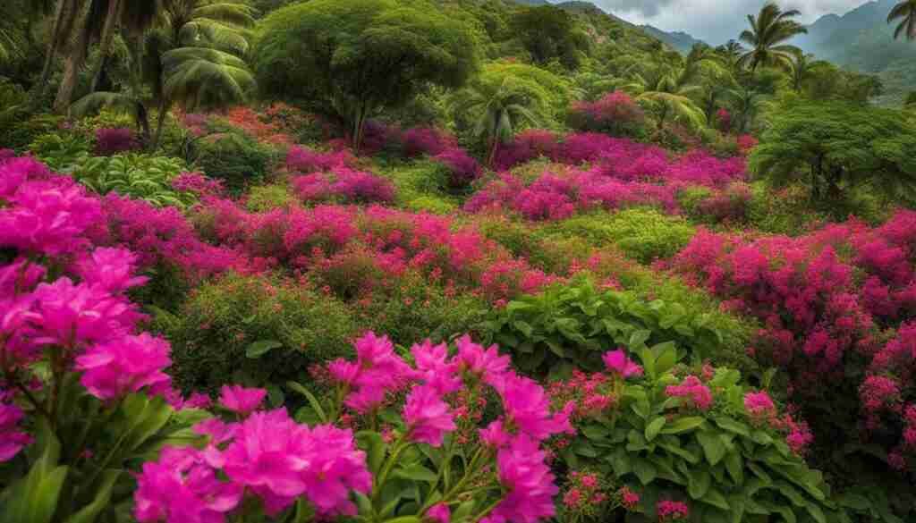 Pink Flowers in Haiti