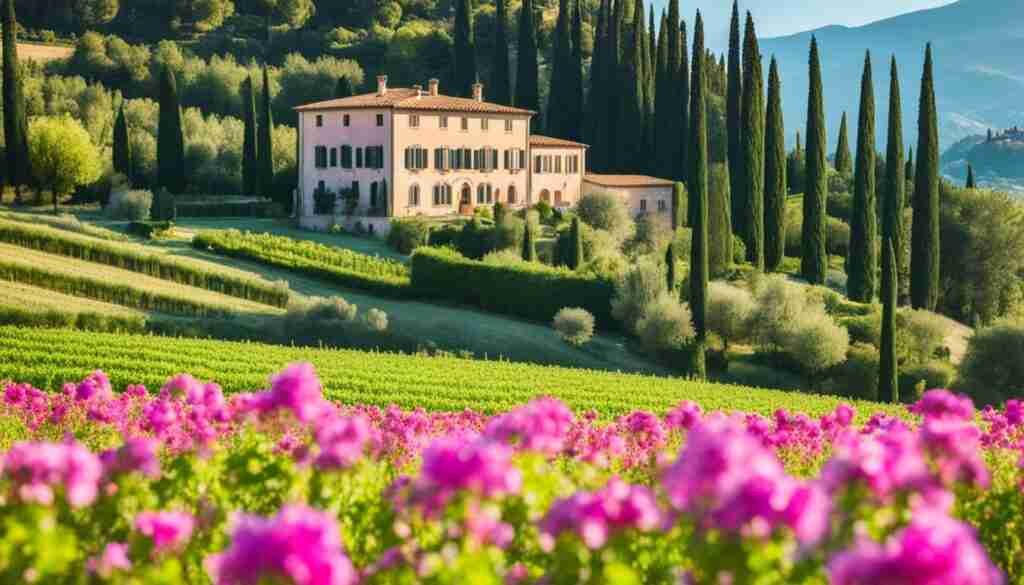 Pink Flowers in Italy