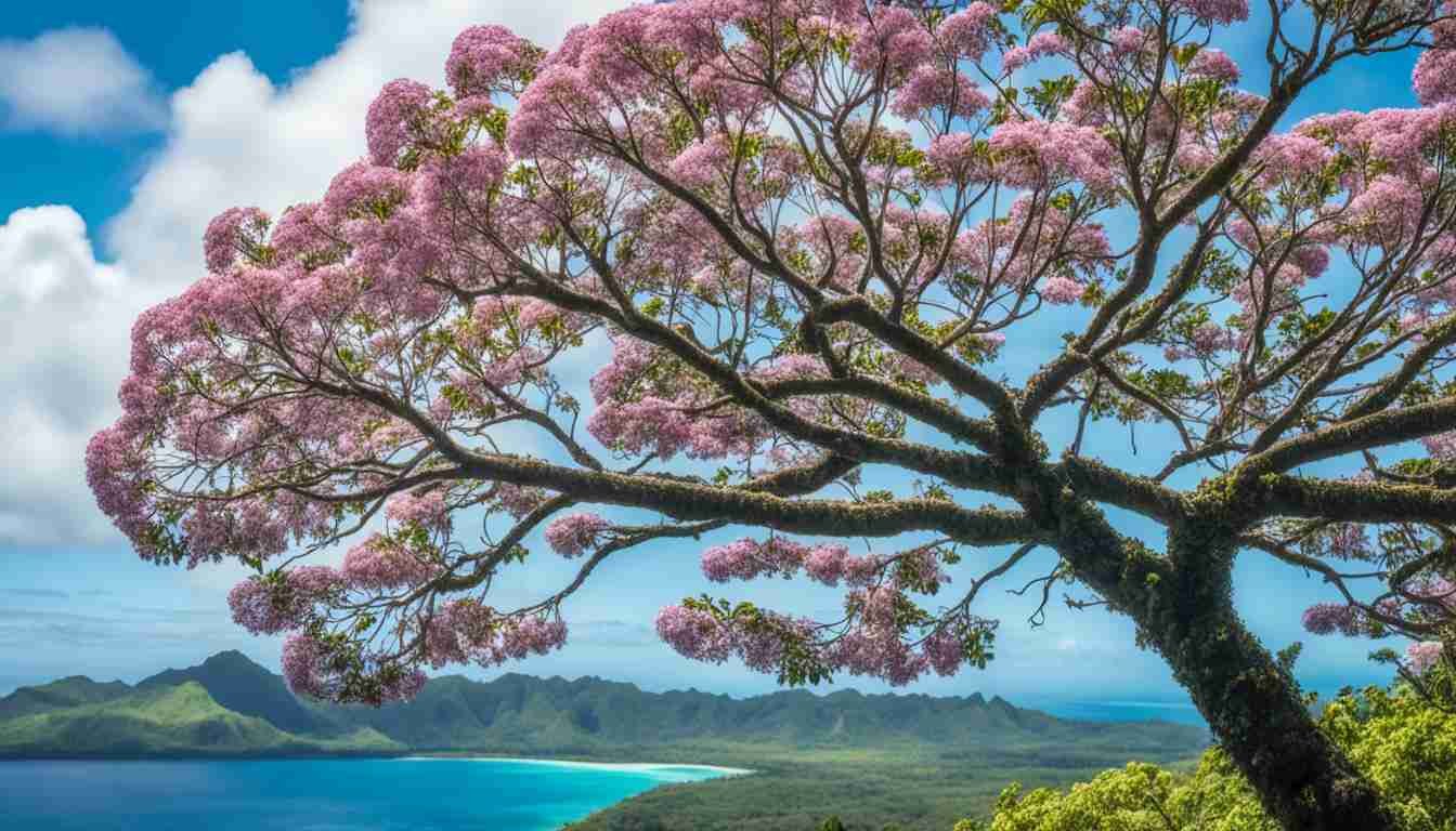 Pink Flowers in Micronesia