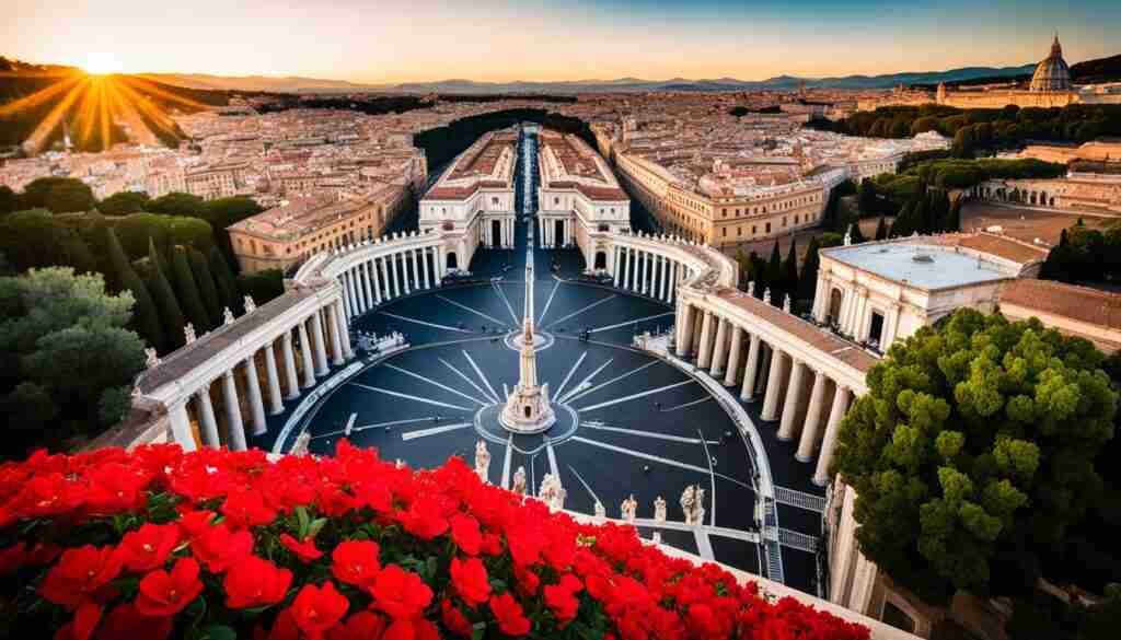 Red Flowers in Vatican City