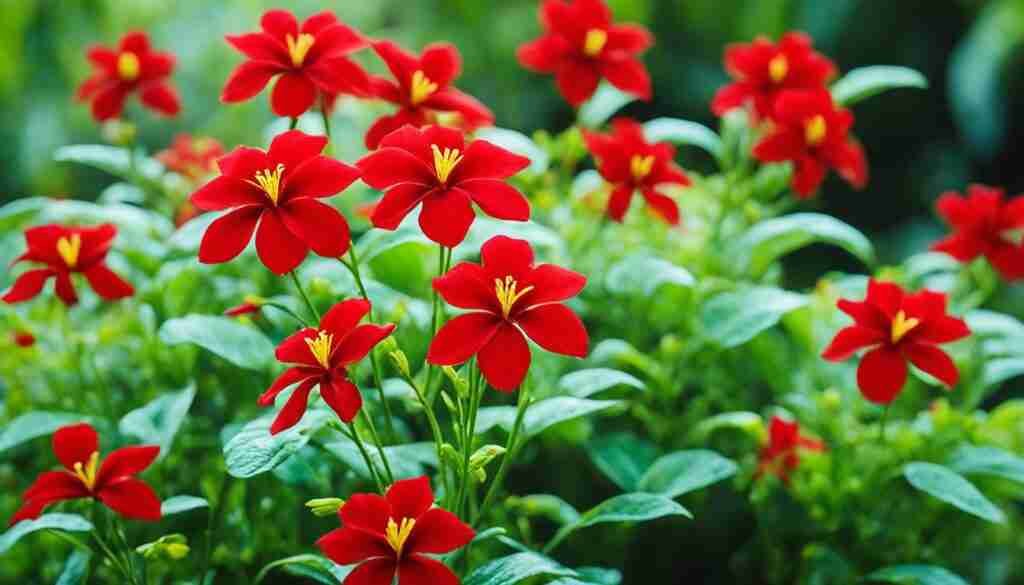 Red Flowers in Marshall Islands