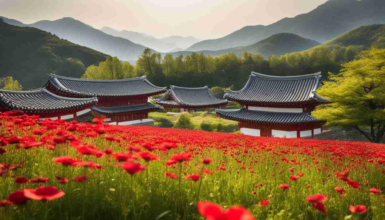 Red Flowers in South Korea