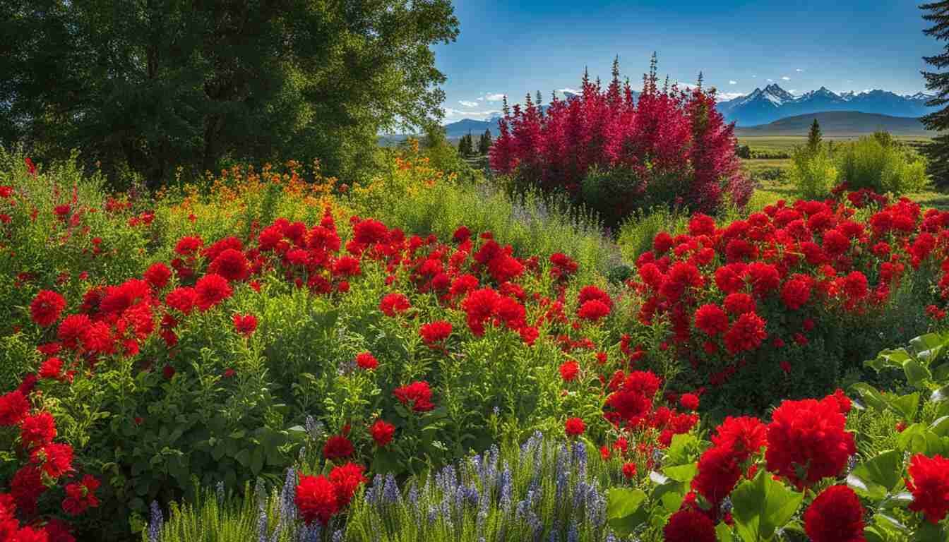 Red Flowers in Montana