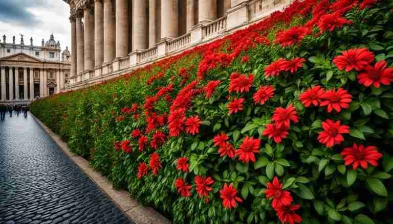 Red Flowers in Vatican City