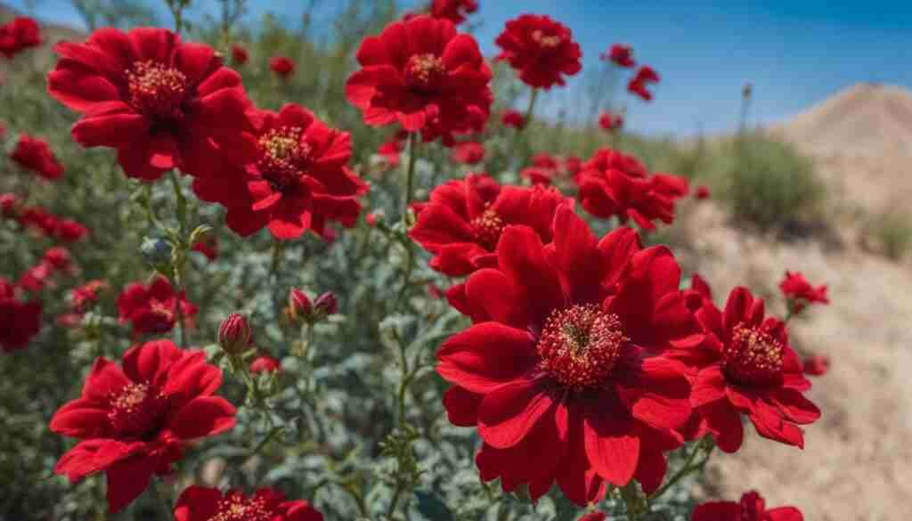 Red Flowers in Turkmenistan