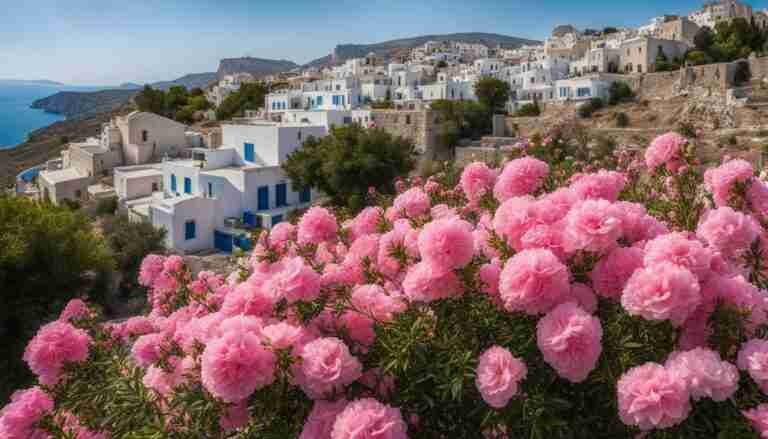 Pink Flowers in Greece