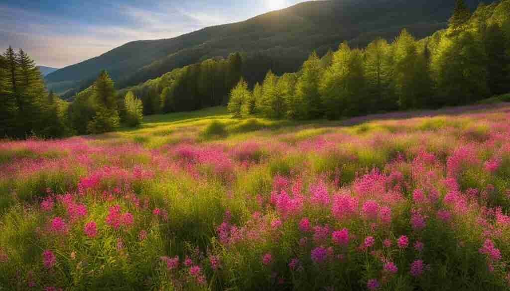 Pink Flowers in Vermont