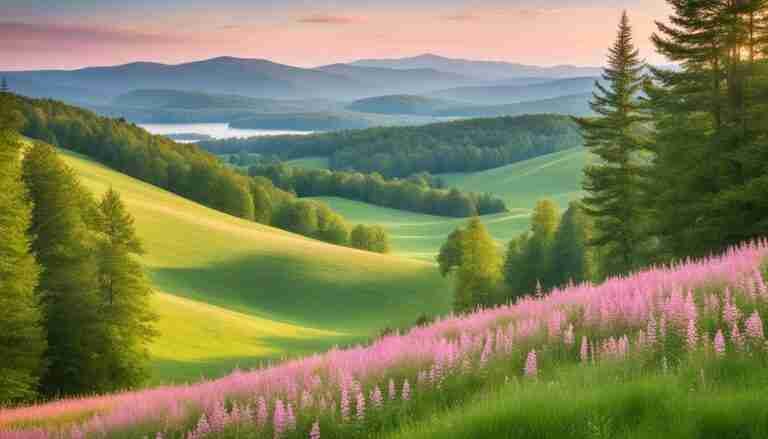 Pink Flowers in Vermont
